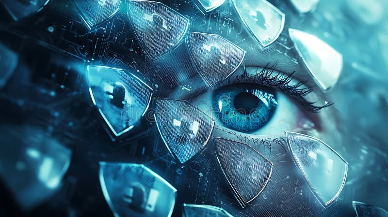 Innovative Eye Technology Concept Depicting Virtual Security Shields ...