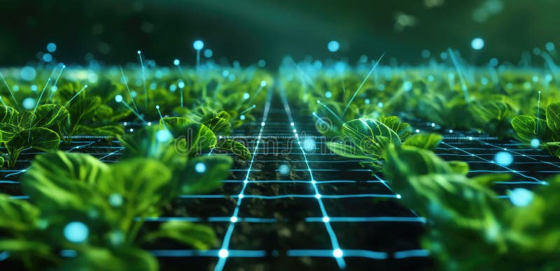 Innovative Farming Background with AI and Digital Technology. Modern ...