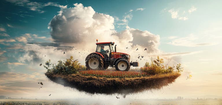 Innovative Farming Techniques Using Smart Tractor in Lush Green Fields ...