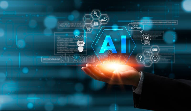 Innovative Futuristic AI Digital Chatbot Concept Virtual Conversation ...