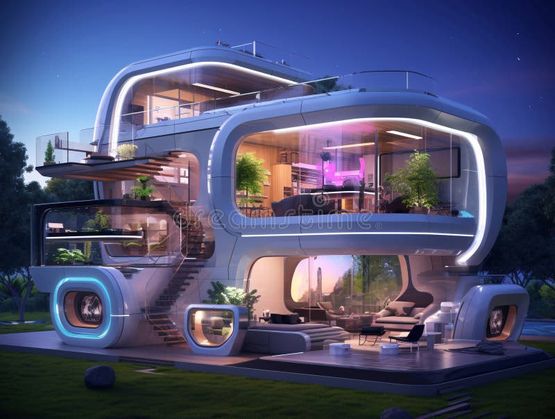 Innovative Futuristic House Controlled by Technology Devices by Remote ...