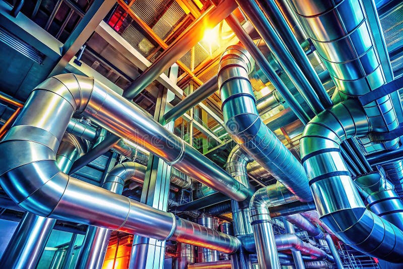 Innovative Futuristic HVAC System a Double Exposure Masterpiece ...