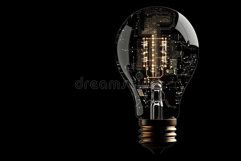 An Innovative and Futuristic Light Bulb Featuring a Unique Microcircuit ...