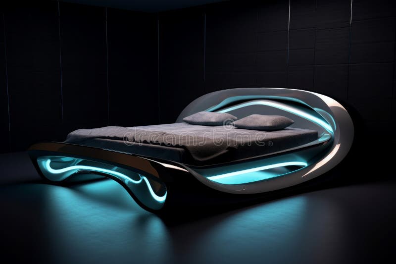 Innovative Futuristic Looking Bed. Generate Ai Stock Photo - Image of ...