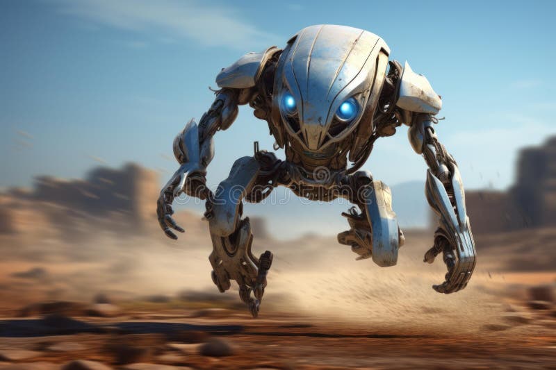 Innovative Futuristic Robot Running. Generate Ai Stock Photo - Image of ...