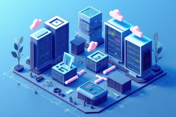 Innovative Game Server Hosting Solutions Visualization Stock Illustration - Illustration of ...