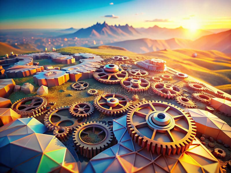 Innovative Gear Mechanism a Low Poly Perspective on Engineering ...
