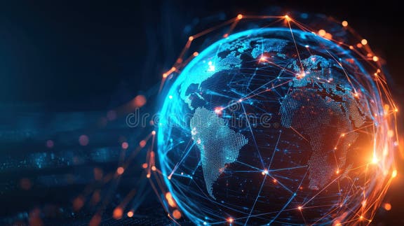 Innovative Globe Interconnected with a Network of Dots Signifying Data ...