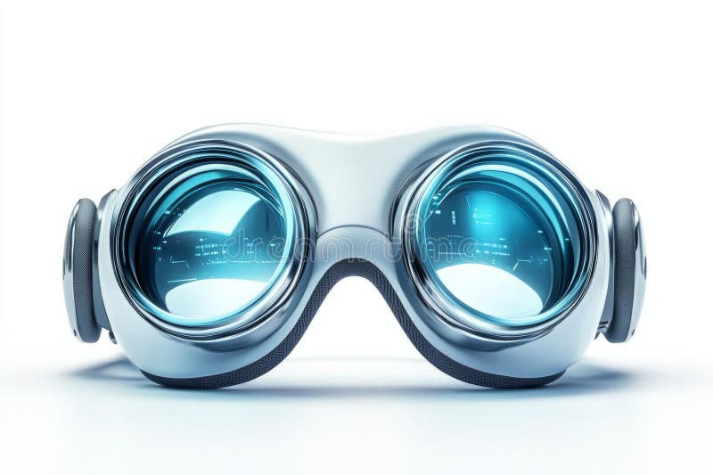 Futuristic Goggles with Blue Lenses Shine Brightly. they Represent ...
