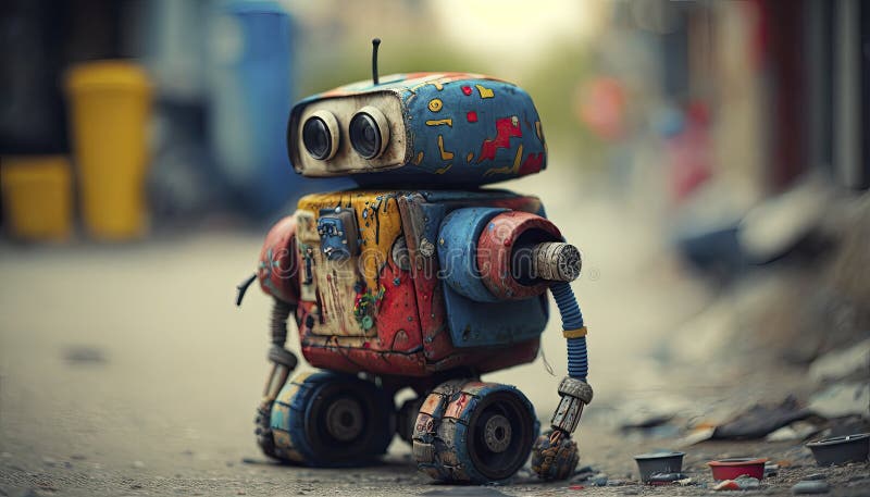 Innovative Google Colors Chatbot Robot Made from Junk. Perfect for Web ...