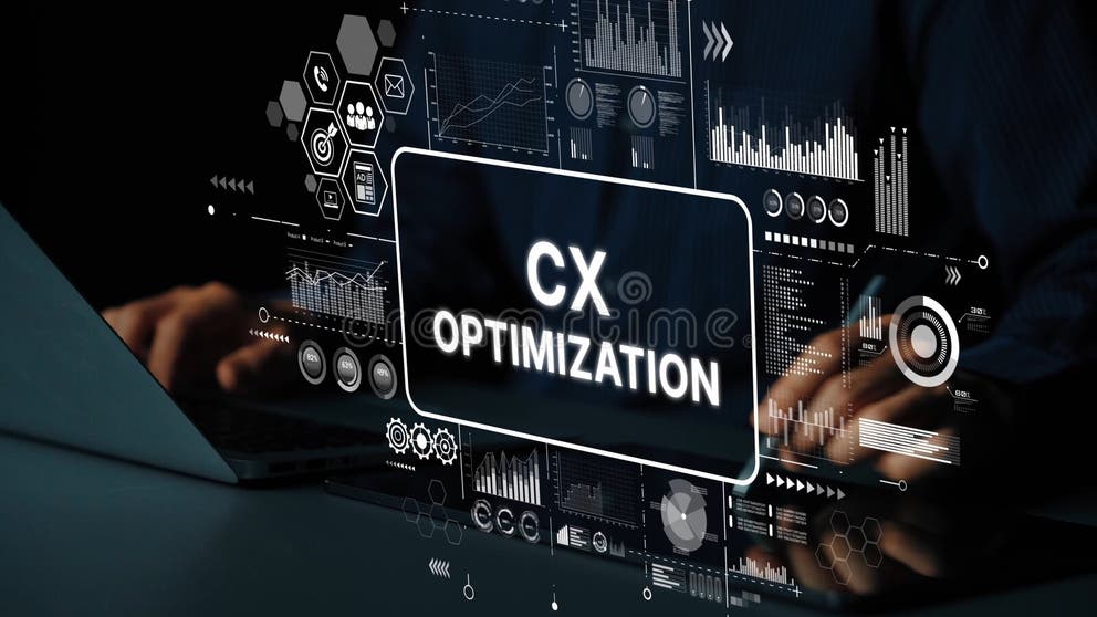 Innovative Graphic Depicting CX Optimization with Data Analytics and Digital Interfaces for ...