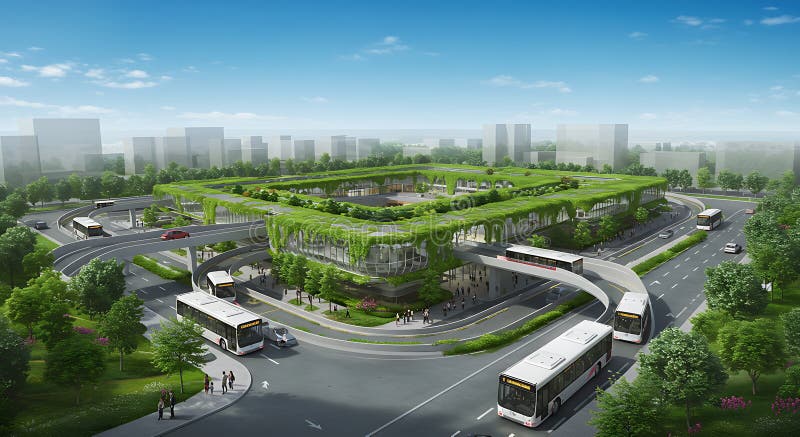 Innovative Green Transit Hub with Sustainable Design and Integrated ...