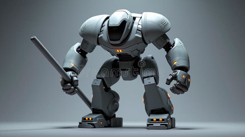 Innovative Grey Robot Design Showcasing Advanced Technology in a Studio ...