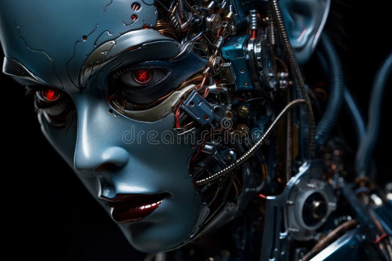 Innovative Hacker Portrait Robot. Generate Ai Stock Illustration ...