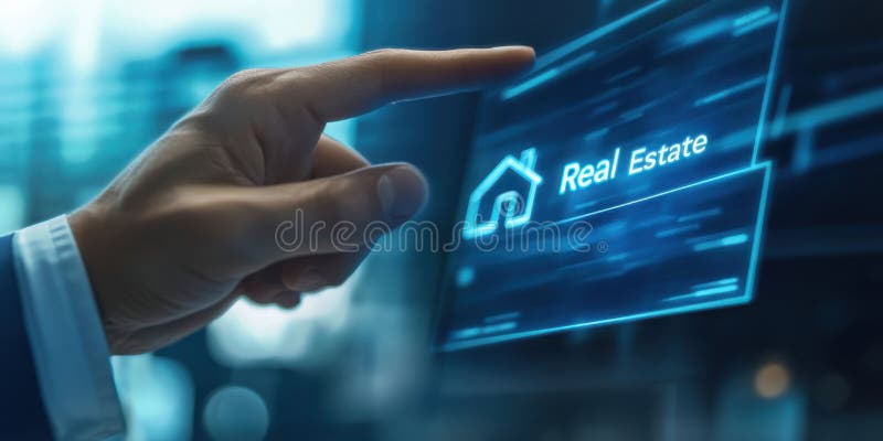 Innovative Hand Interacting with Digital Real Estate Interface in a ...