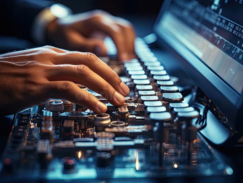 Innovative Hands Typing on Keyboard at Work Stock Illustration ...