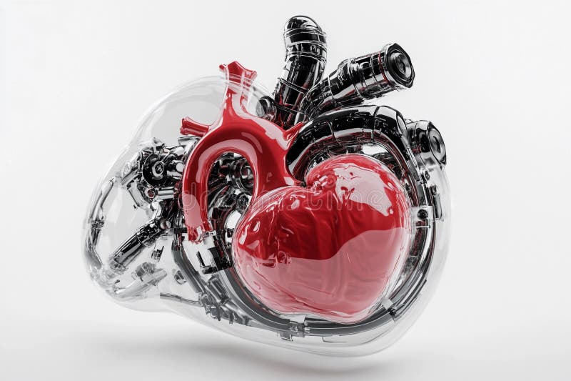 Innovative Heart Model Showcasing a Blend of Organic and Mechanical ...