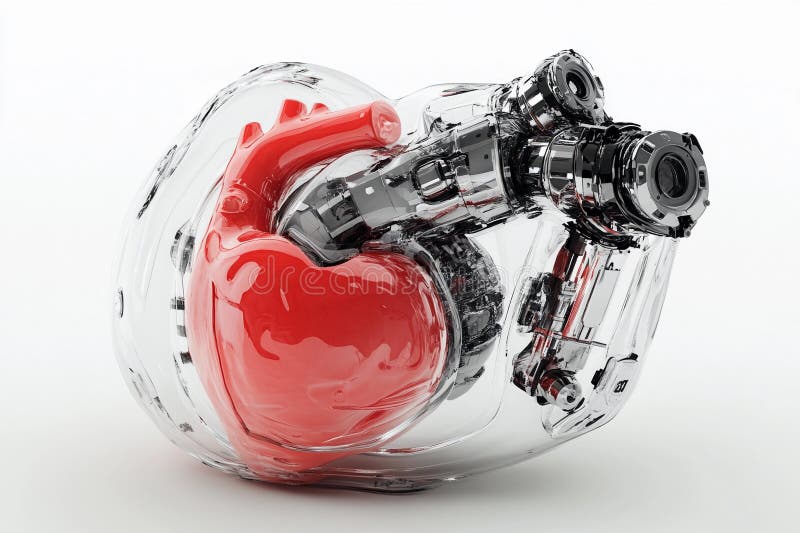 Innovative Heart Model Showcasing a Blend of Organic and Mechanical ...