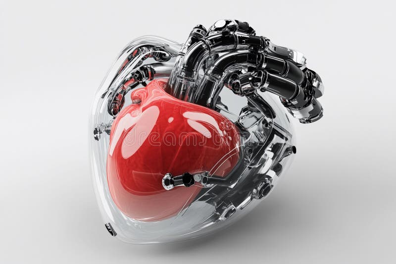 Innovative Heart Model Showcasing a Blend of Organic and Mechanical ...