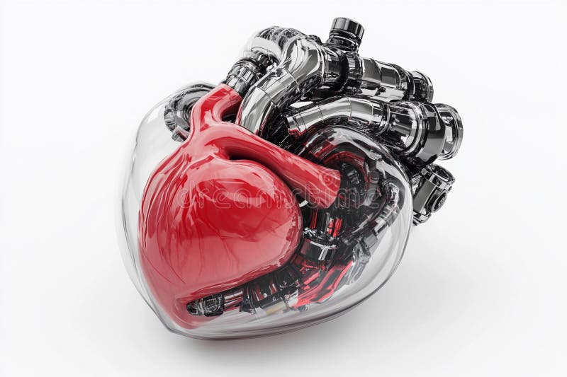 Innovative Heart Model Showcasing a Blend of Organic and Mechanical ...
