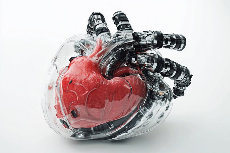 Innovative Heart Model Showcasing a Blend of Organic and Mechanical ...