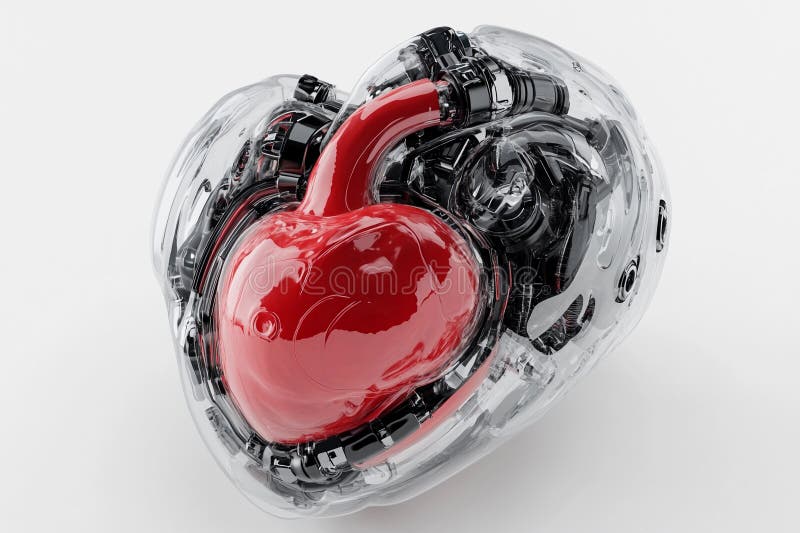 Innovative Heart Model Showcasing a Blend of Organic and Mechanical ...