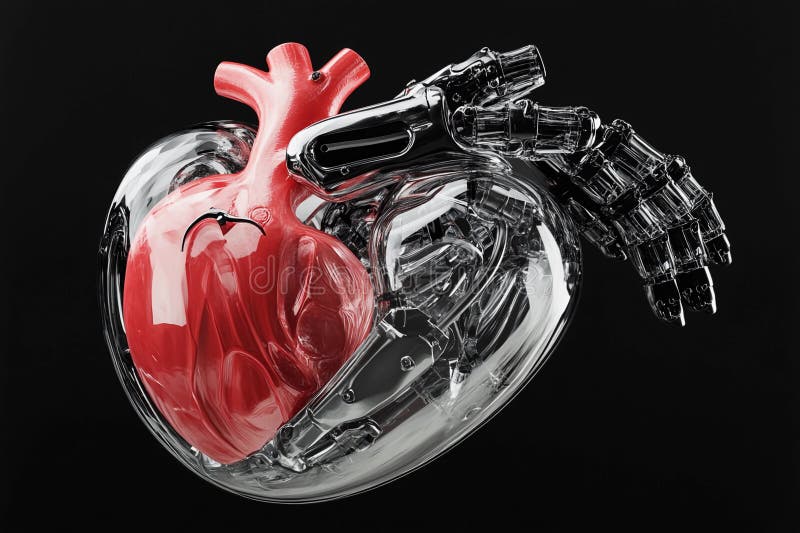 Innovative Heart Model Showcasing a Blend of Organic and Mechanical ...