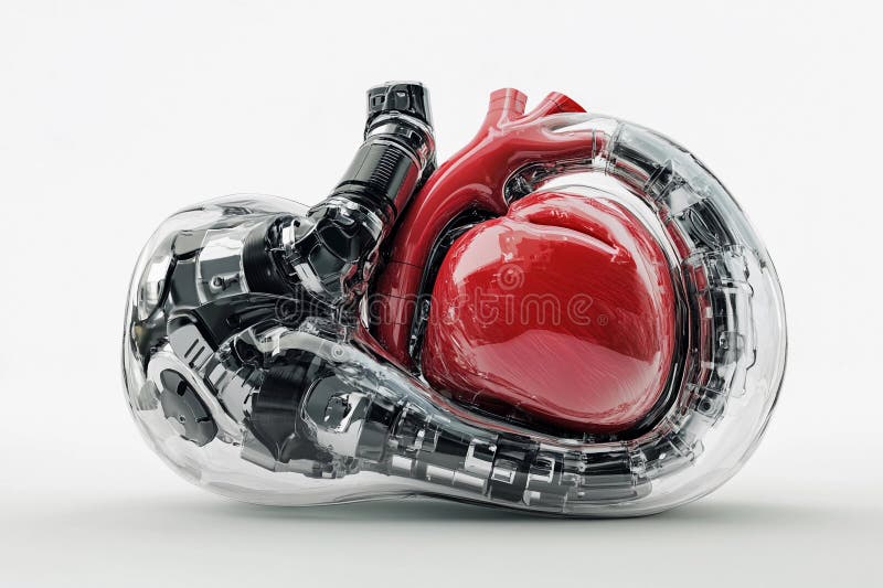 Innovative Heart Model Showcasing a Blend of Organic and Mechanical ...