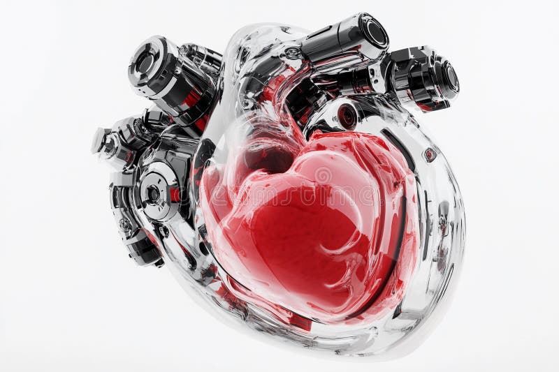 Innovative Heart Model Showcasing a Blend of Organic and Mechanical ...