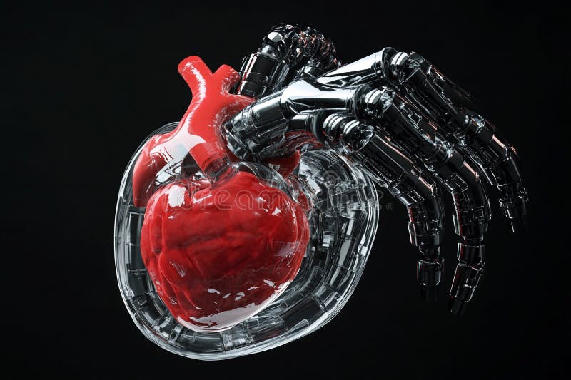 Innovative Heart Model Showcasing a Blend of Organic and Mechanical ...