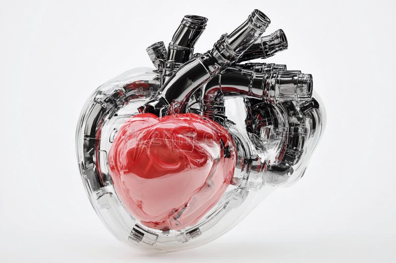 Innovative Heart Model Showcasing a Blend of Organic and Mechanical ...