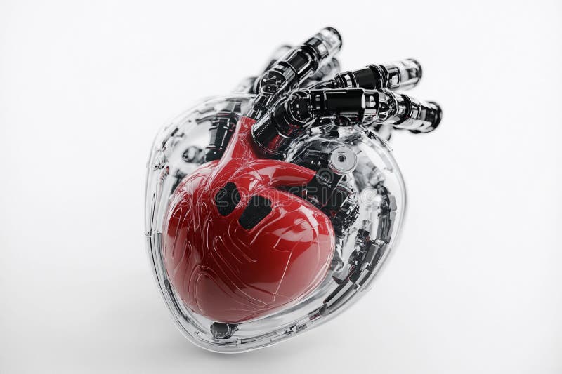 Innovative Heart Model Showcasing a Blend of Organic and Mechanical ...