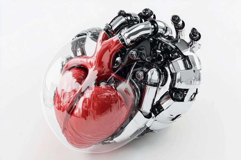 Innovative Heart Model Showcasing a Blend of Organic and Mechanical ...