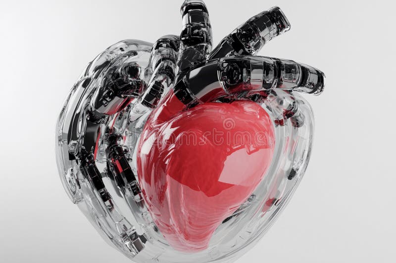 Innovative Heart Model Showcasing a Blend of Organic and Mechanical ...