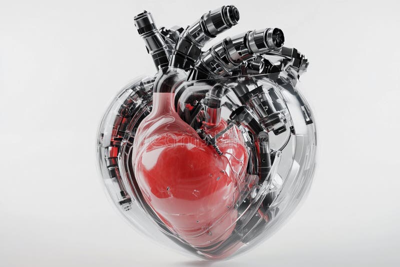 Innovative Heart Model Showcasing a Blend of Organic and Mechanical ...