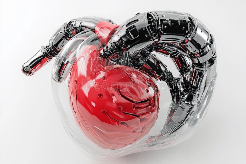 Innovative Heart Model Showcasing a Blend of Organic and Mechanical ...