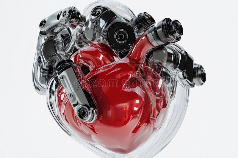 Innovative Heart Model Showcasing a Blend of Organic and Mechanical ...
