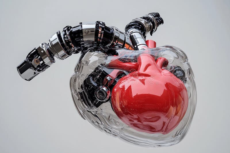 Innovative Heart Model Showcasing a Blend of Organic and Mechanical ...