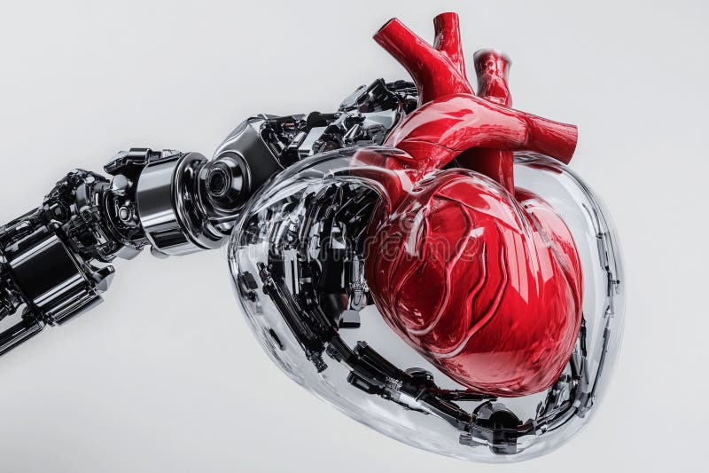 Innovative Heart Model Showcasing a Blend of Organic and Mechanical ...