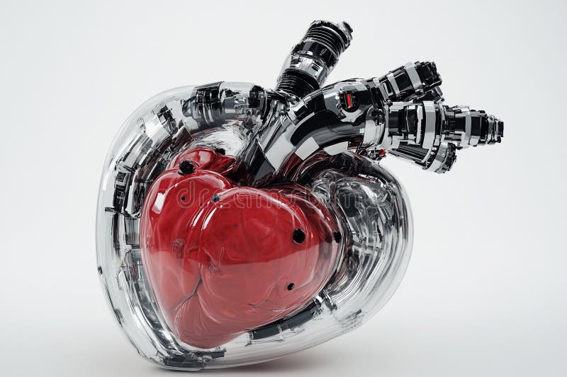Innovative Heart Model Showcasing a Blend of Organic and Mechanical ...