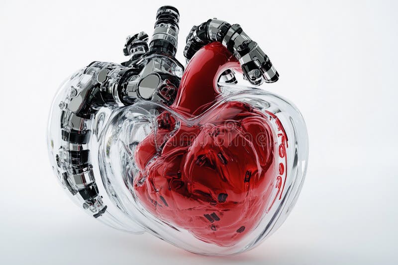 Innovative Heart Model Showcasing a Blend of Organic and Mechanical ...