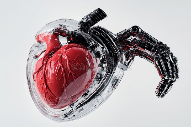 Innovative Heart Model Showcasing a Blend of Organic and Mechanical ...