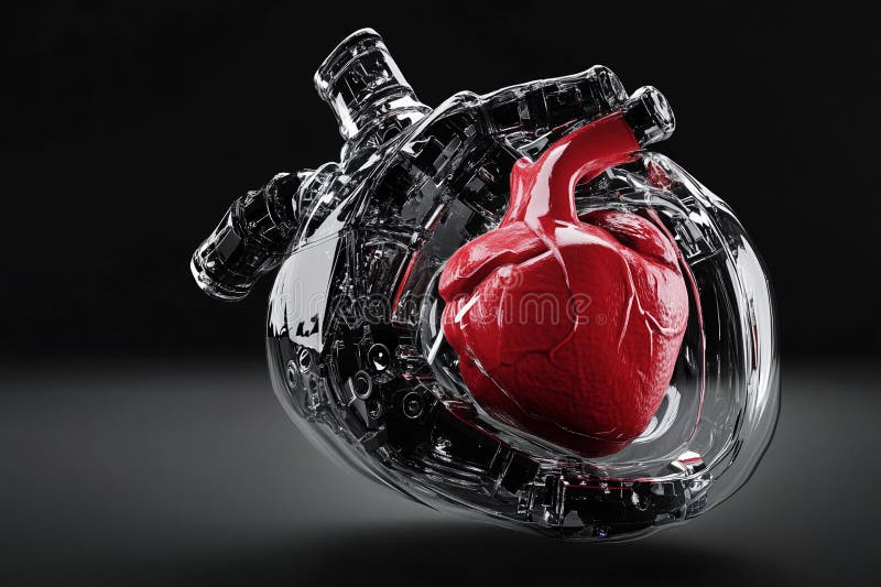 Innovative Heart Model Showcasing a Blend of Organic and Mechanical ...