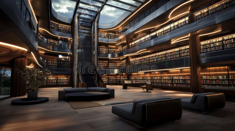 Innovative High-tech Library for Virtual Access Modern Architecture ...