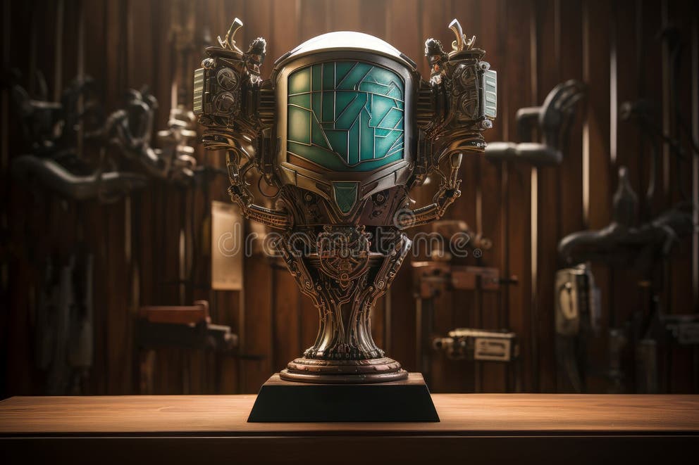 Innovative High Tech Trophy. Generate Ai Stock Photo - Image of gold ...