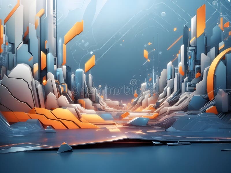 Innovative Horizons: Future Technology Abstracts Stock Illustration ...