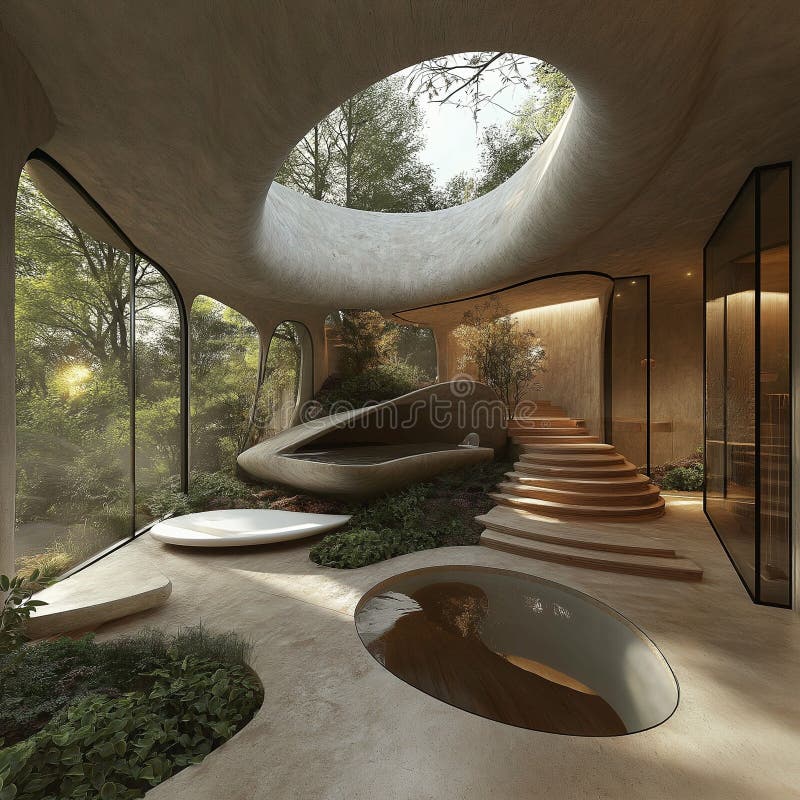 Innovative House Design with Futuristic Tech in 3D Rendering Stock ...