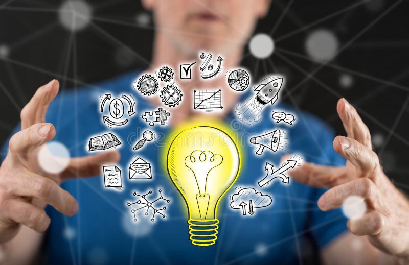 Concept of innovative idea stock illustration. Illustration of light ...