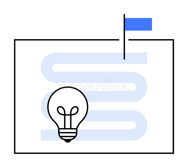 Innovative Idea Concept with Lightbulb Symbol and Flag Representing ...