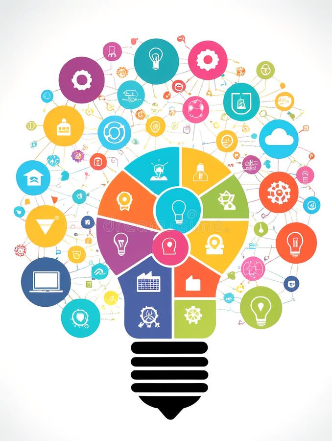 Innovative Idea Concept with Technology Icons Stock Illustration ...